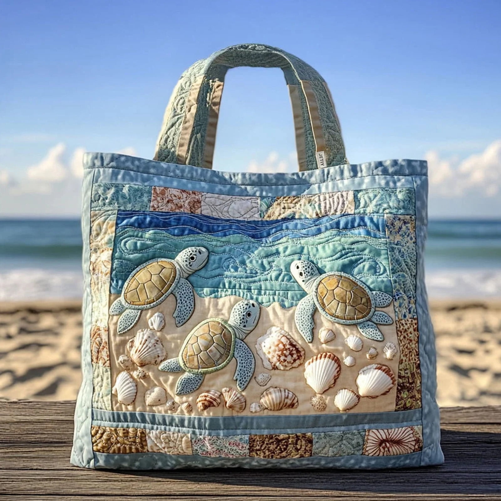 Gumesh Sea Turtle Print Canvas Tote Bag for Women - Eco-Friendly Beach ...