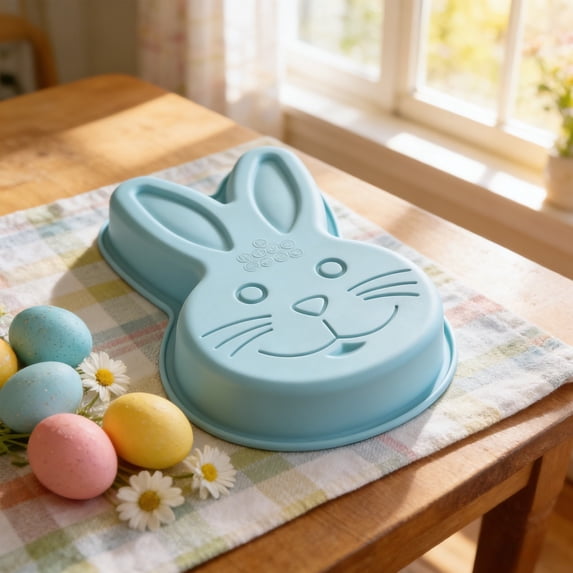 Gumesh Silicone Bunny Cake Mold Baking Pan, 12 Inch Easter Non-Stick ...