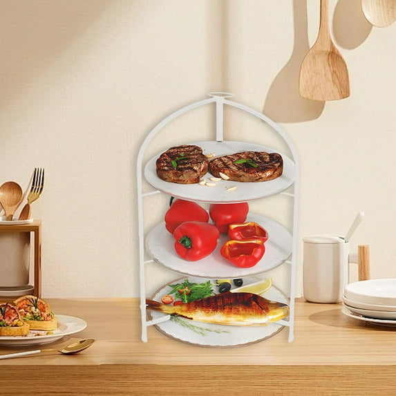 Gumesh Stackable Vegetable Rack - 3-Layer Perforated Kitchen Organizer ...