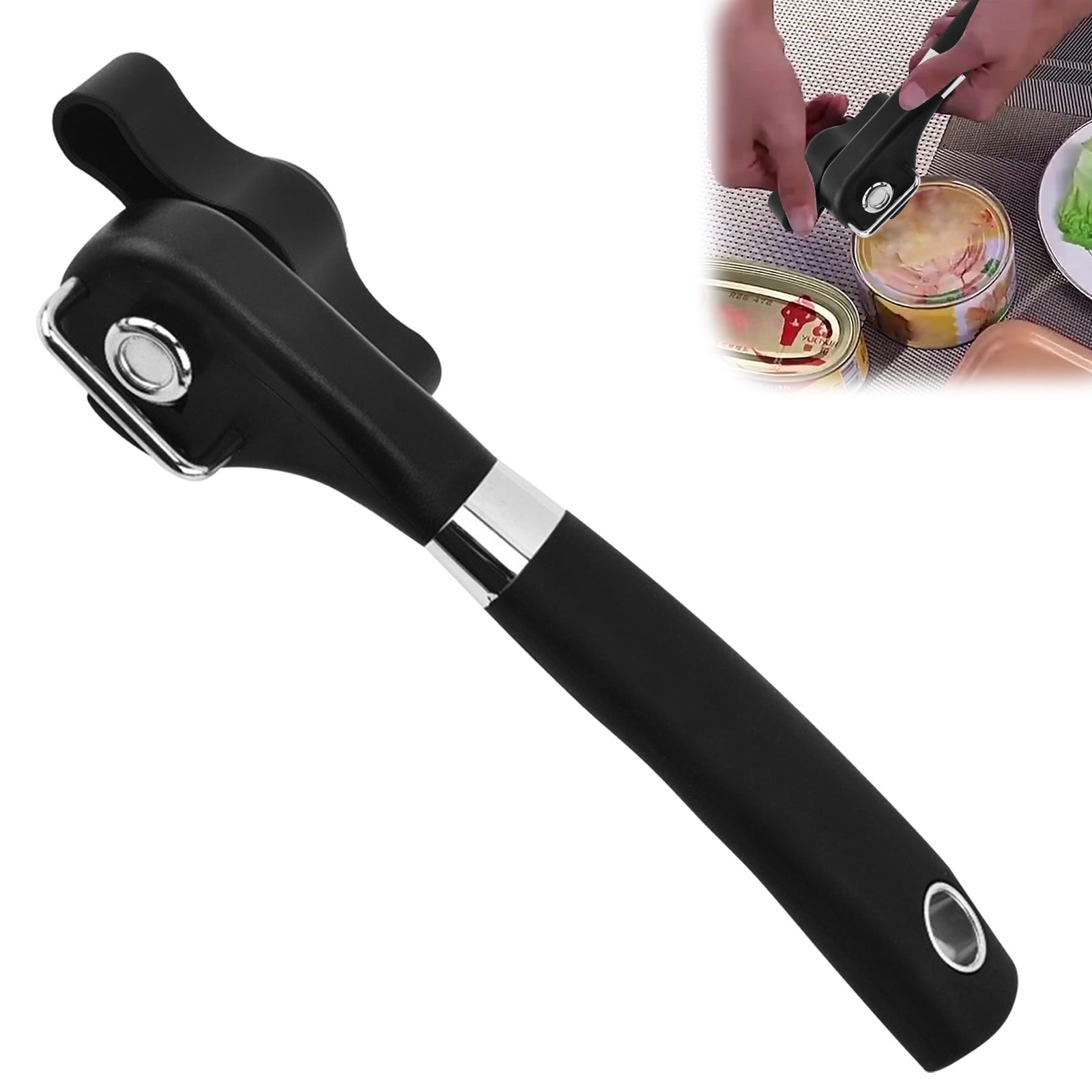 Gumesh Stainless Steel Manual Can Opener , Ergonomic Handle, Oversized Handheld Easy Turn Knob ...