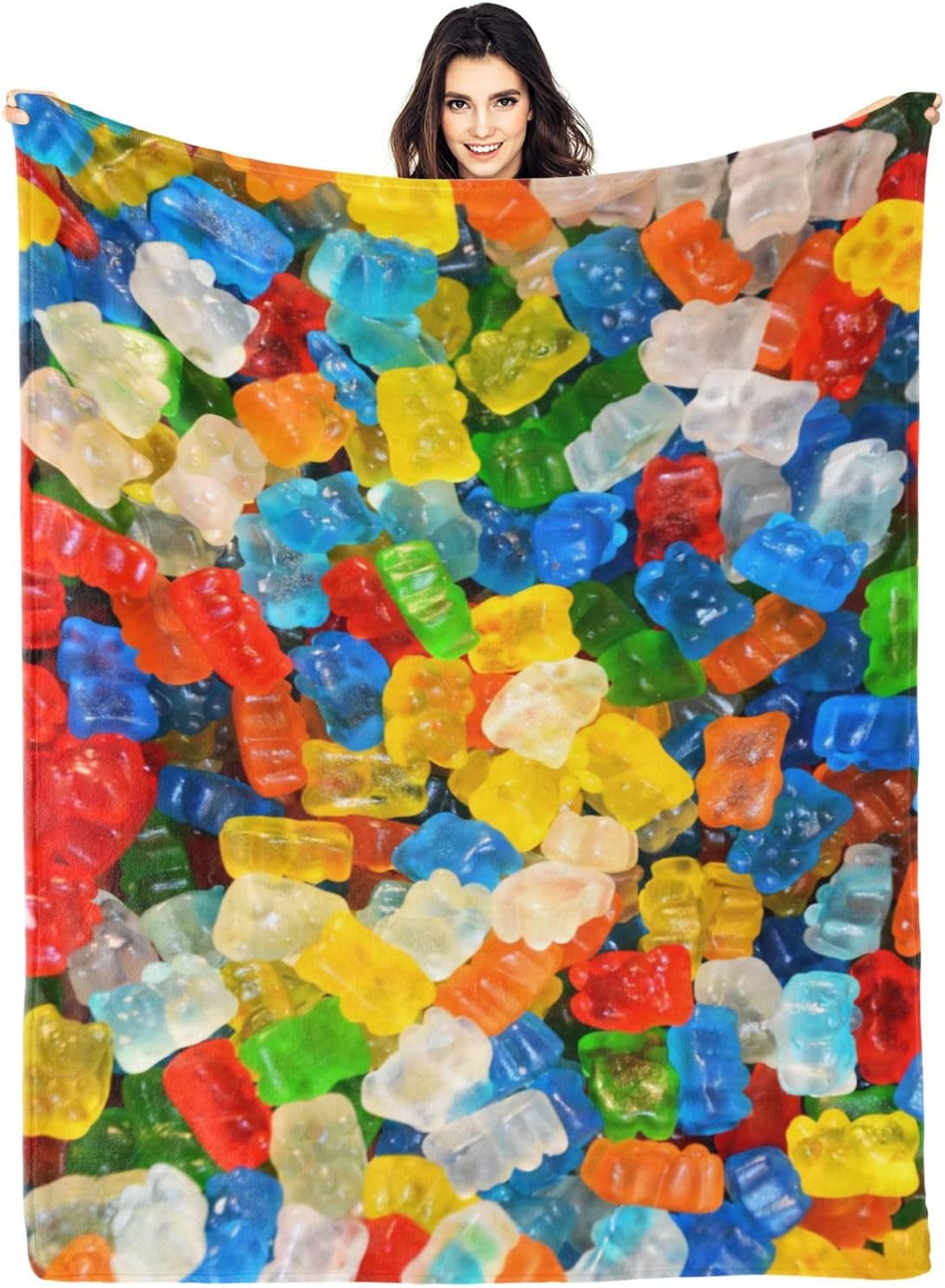 Gummy Bear 3D Funny Realistic Food Ultra-Soft Throw Blanket 80"x60 ...