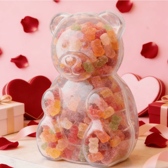 Gummy Bear Container 16inch Clear Plastic - Bear Shaped Cute Gummy Bear ...