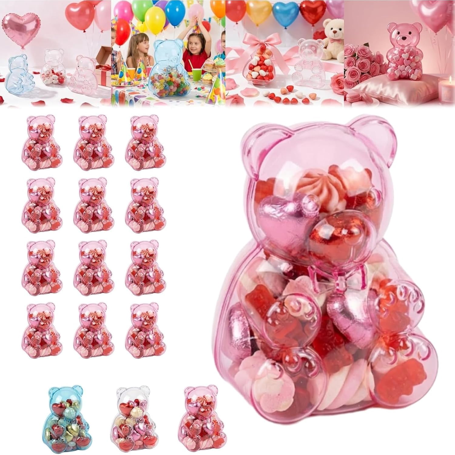 Gummy Bear Container, 2026 Plastic Bear Container, Clear Gummy Bears ...