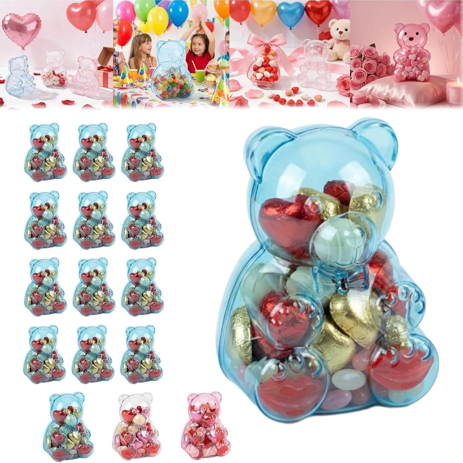 Gummy Bear Container, 2026 Plastic Bear Container, Clear Gummy Bears ...