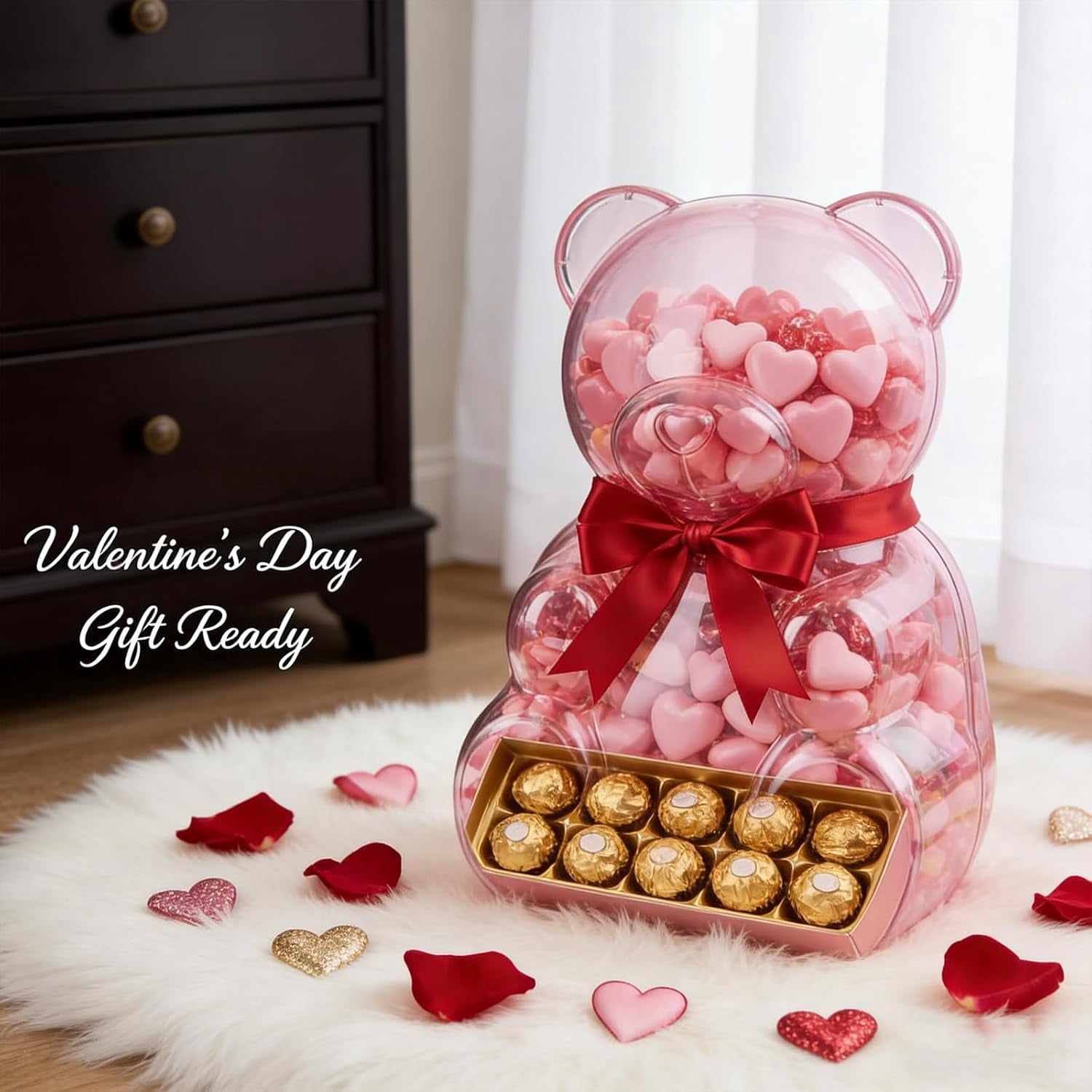 Gummy Bear Container, Clear, 16”, Valentine's Day Bear Containers ...