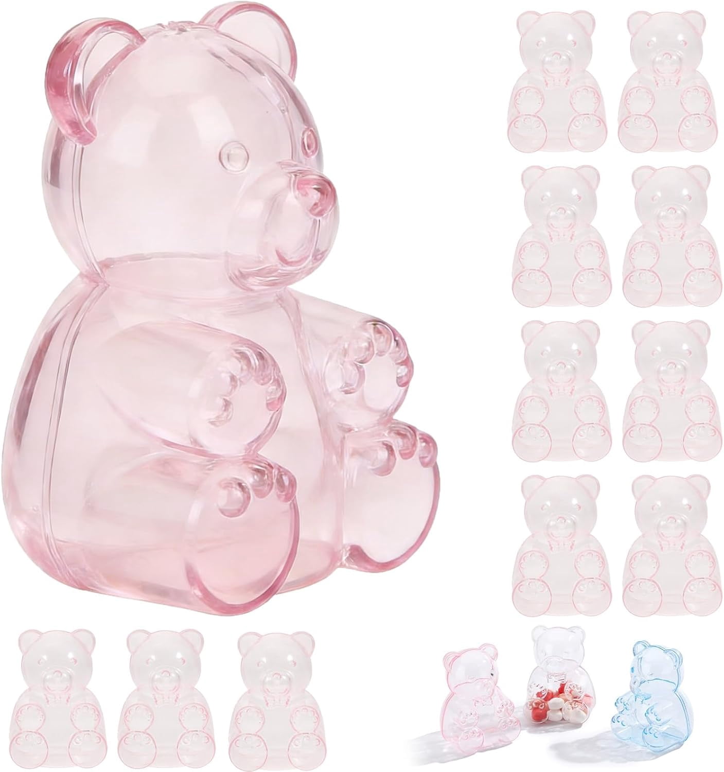 Gummy Bear Containers Plastic, Cute Creative Bear Shaped Candy Holder ...