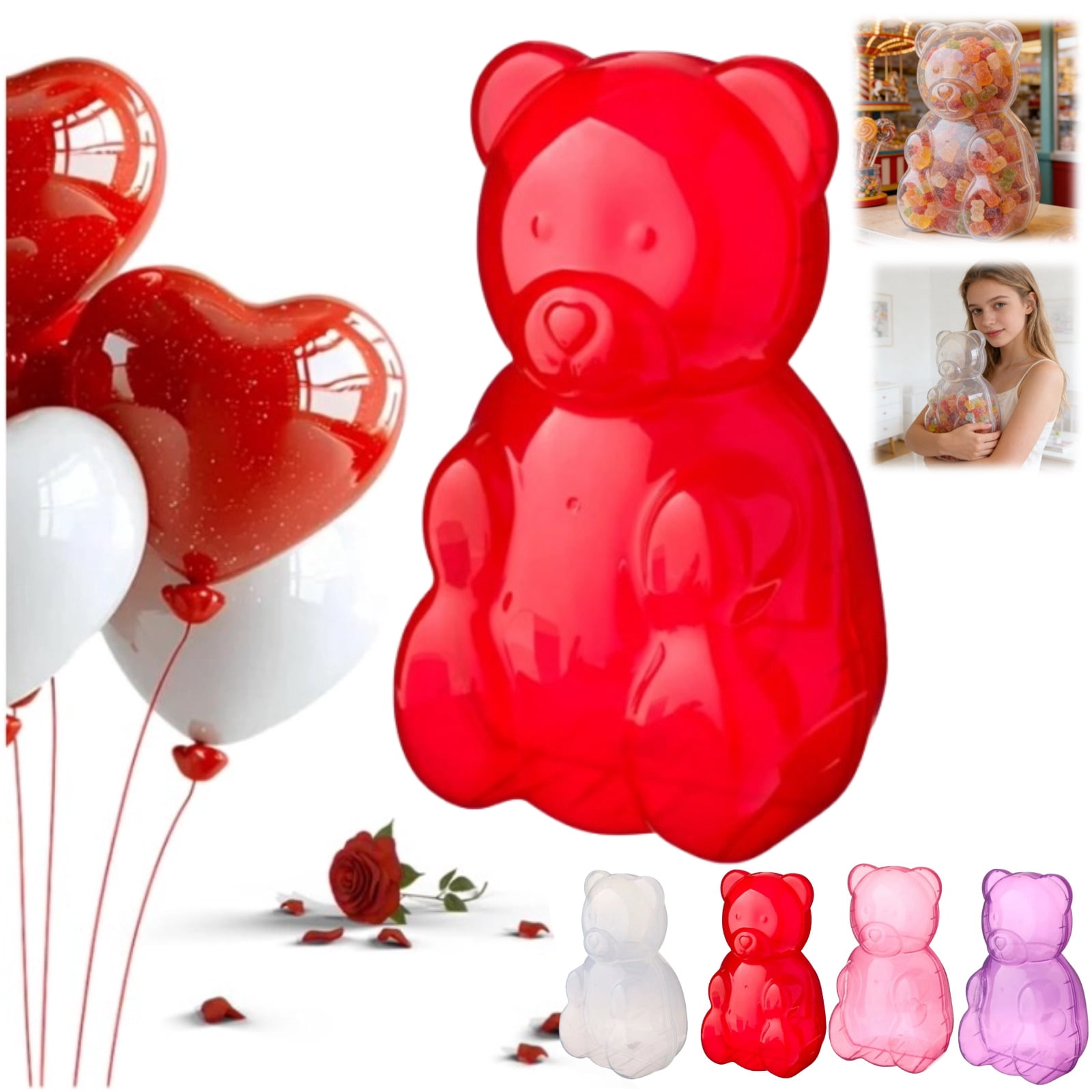 Gummy Bear Containers Plastic, Cute Small Candy Boxes Clear Plastic ...