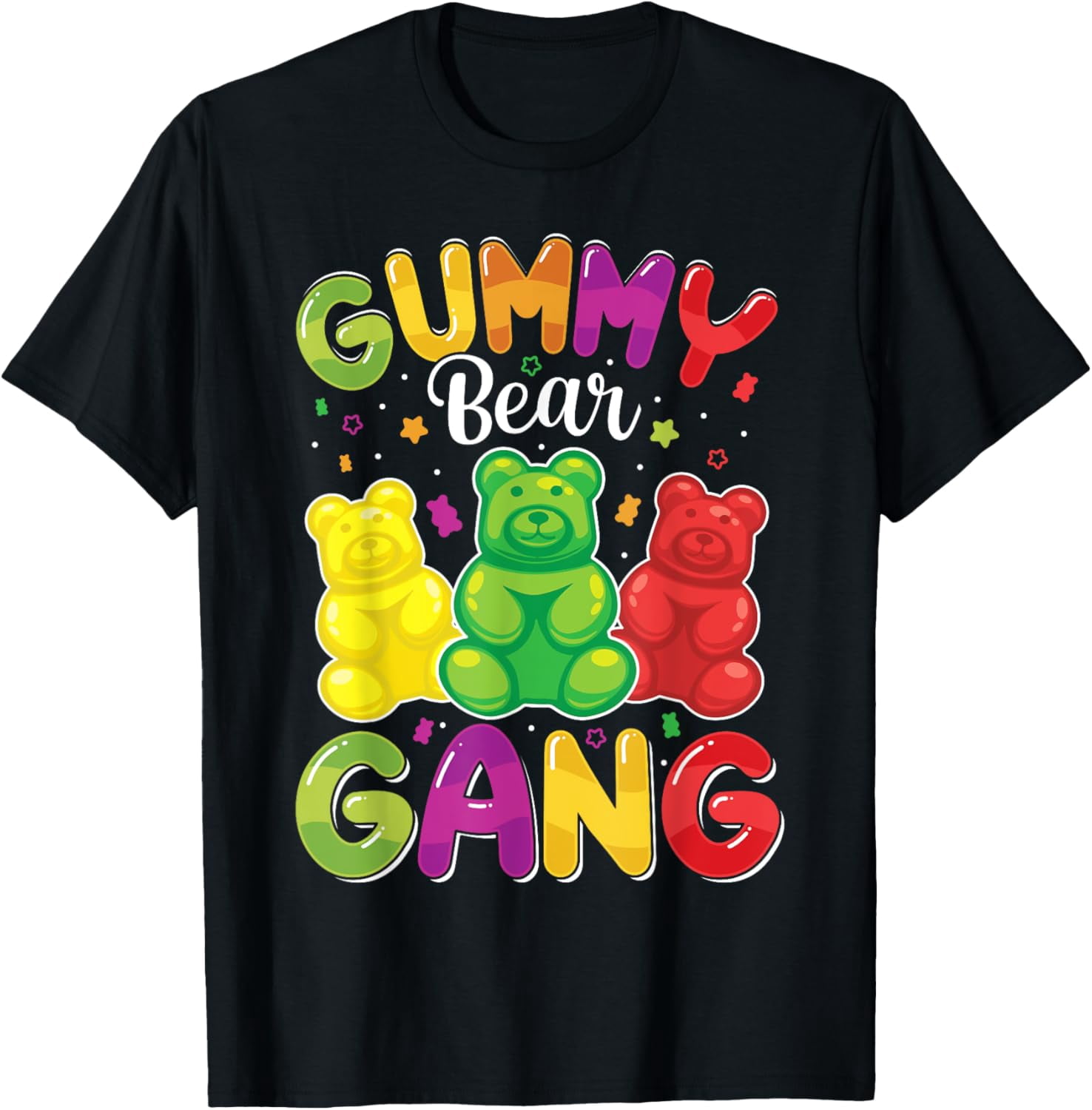 Gummy Bear Gang Funny Candy Lovers Girls Kid Squad Team T-Shirt ...