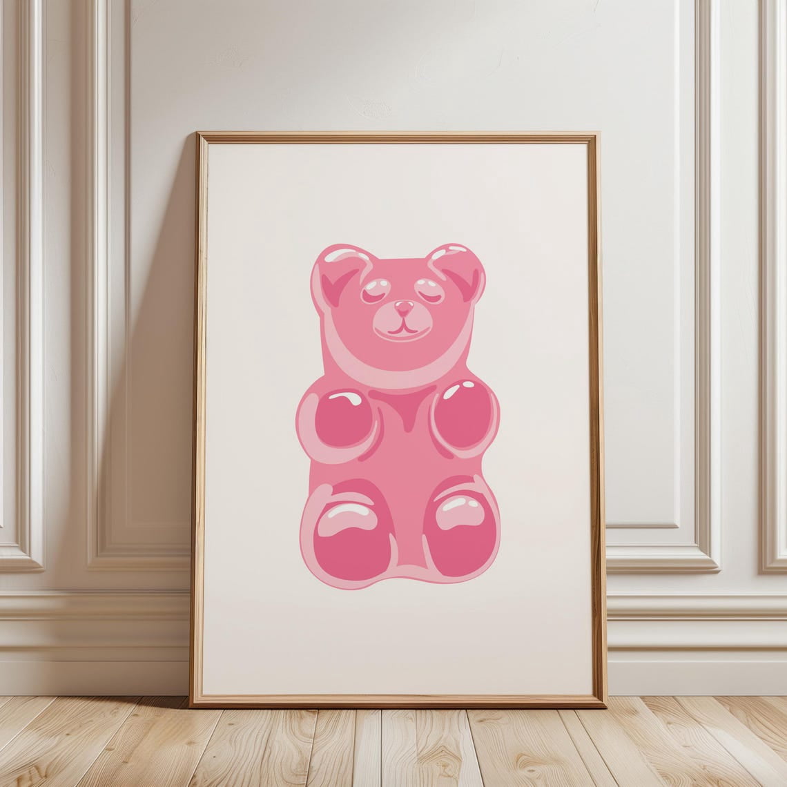 Gummy Bear Pink Poster, Teen Bedroom Decor, Colorful Nursery Poster ...