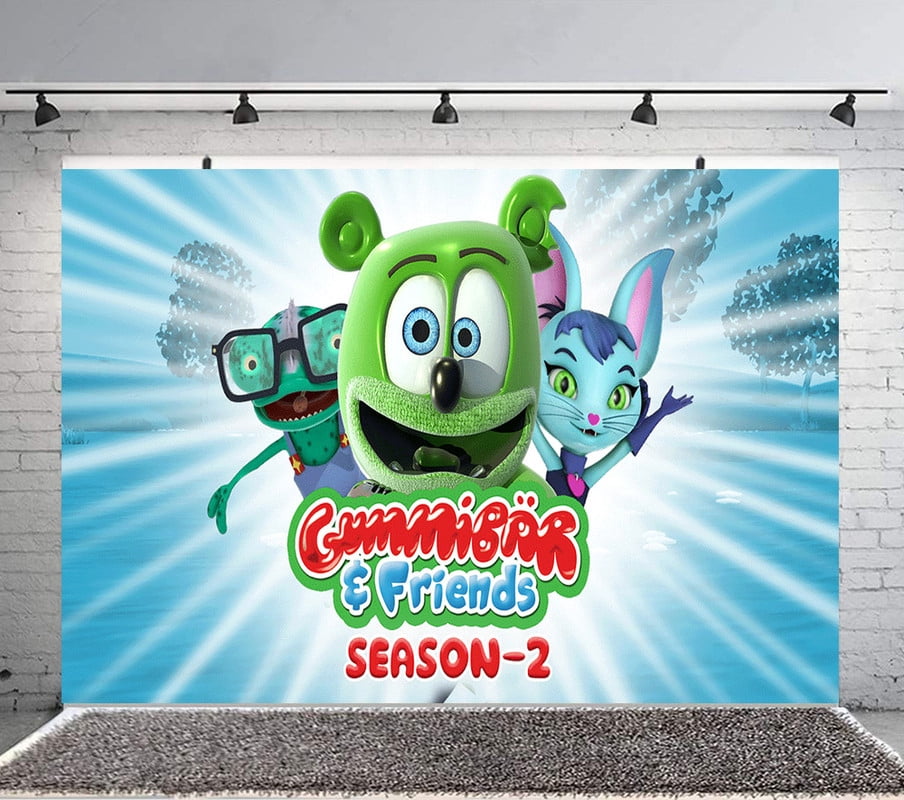 Gummy Bear and friend Backdrop Banner Party Supplies Poster Movie Theme ...
