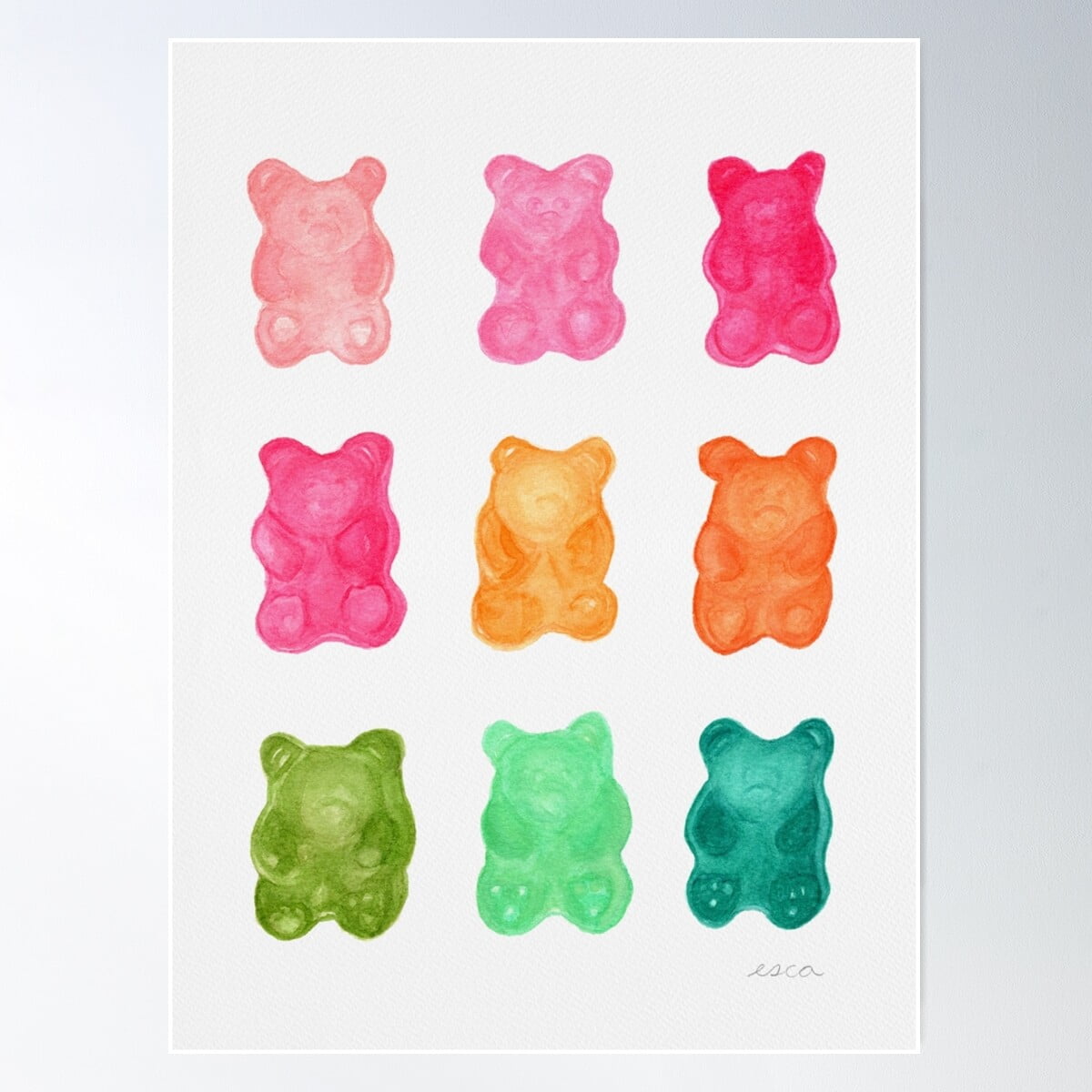 Gummy Bears Colorful Candy Poster Wall Art, Modern Wall Decor For ...