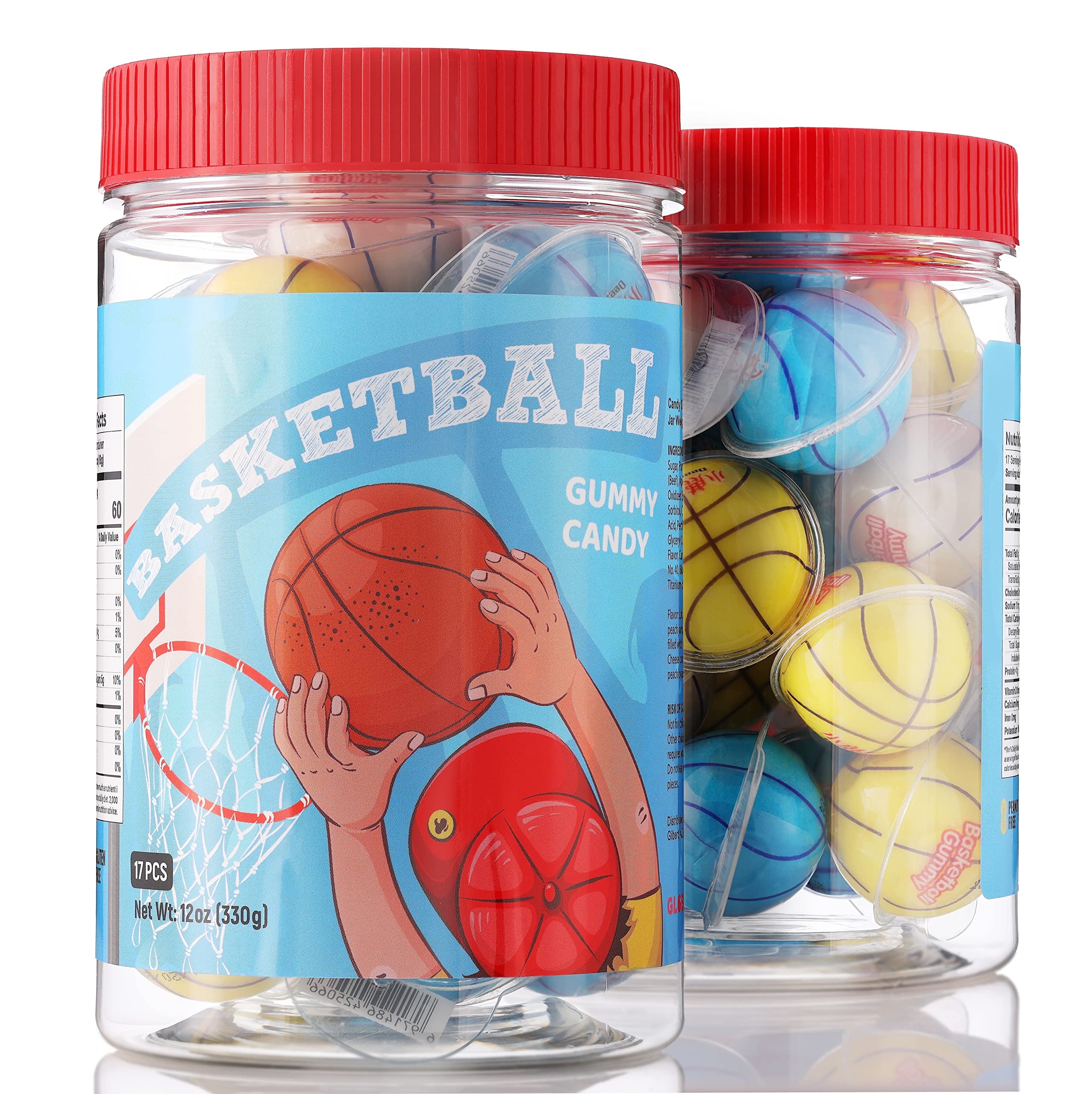 Gummy Candy - 30 mm Large Jelly Filled Gummies - Basketball Candy Gummy ...