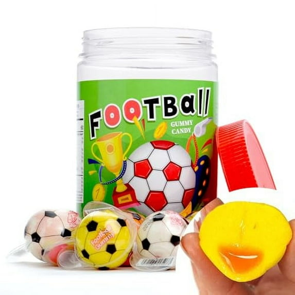 Gummy Candy - 30 mm Large Jelly Filled Gummies - Soccer Candy Gummy ...