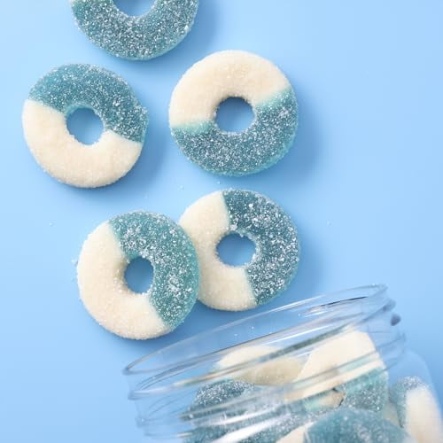 Gummy Candy - Blue Raspberry Gummy Rings - 12 oz - Gummies Candy in Jar ...