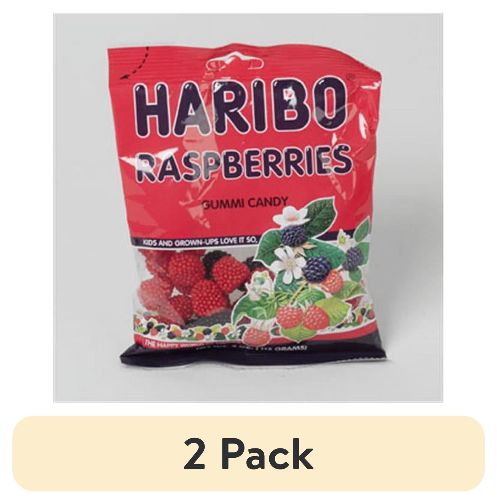 (2 pack) Gummy Candy Haribo, Raspberries 4 Oz Peg, Case Pack Of 12 ...
