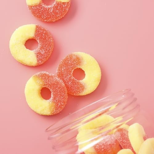Gummy Candy - Peach Gummy Rings - 12 oz - Gummies Candy in Jar - Fun ...