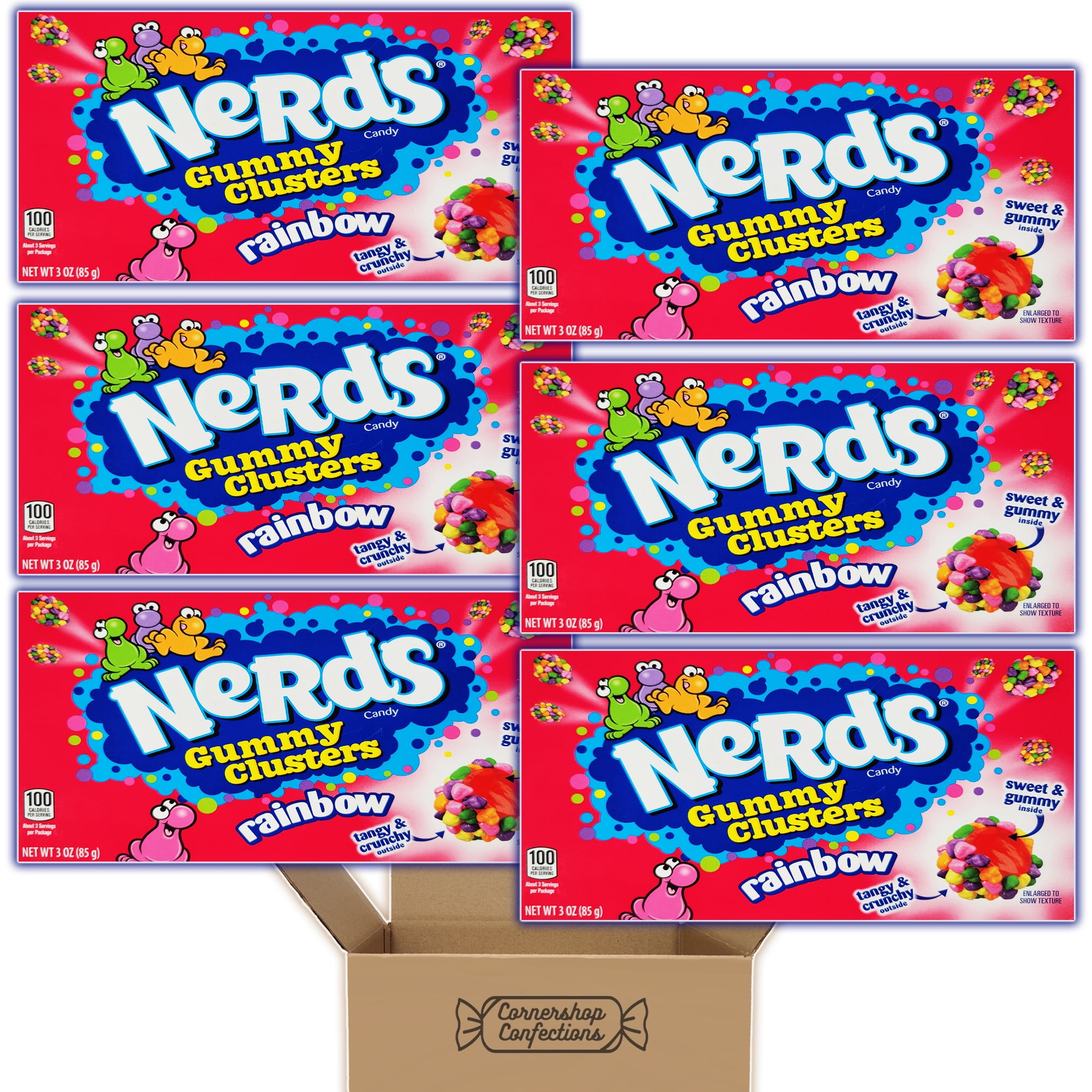 Gummy Clusters Rainbow Movie Theater Box Candy Bundle Pack - 6 ...