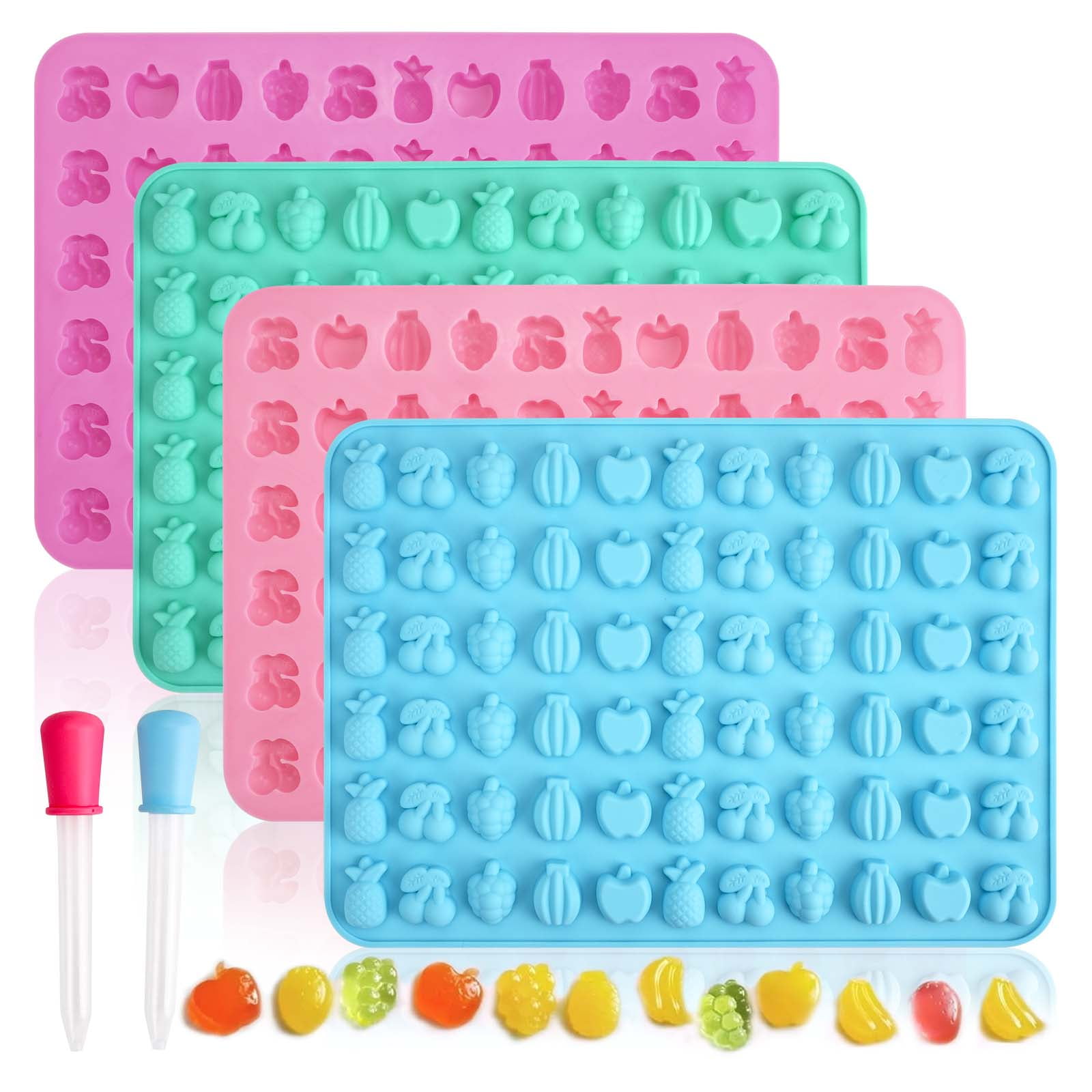 Gummy Fruit Molds Silicone, Mini Cute Fruit Shaped Candy Chocolate Tray ...
