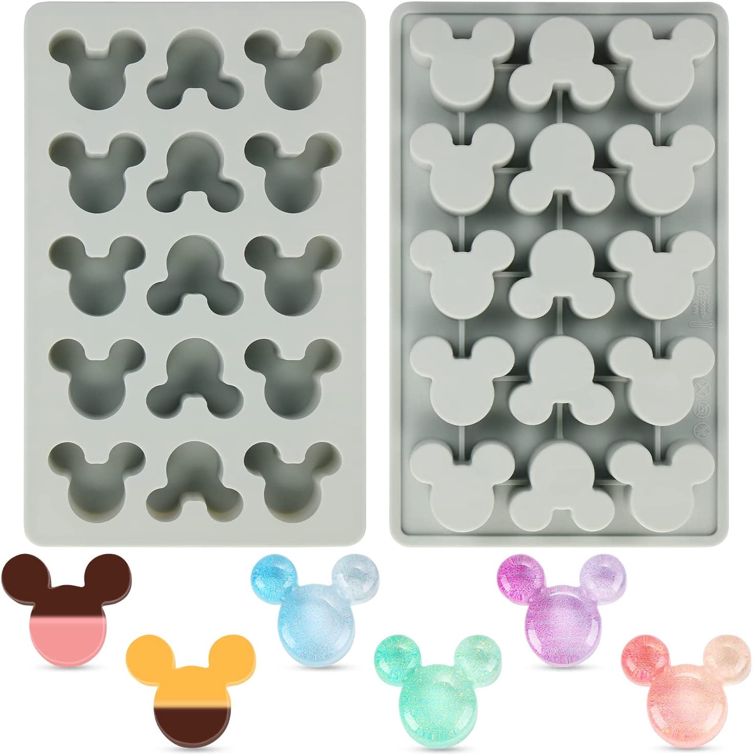 Gummy Mouse Silicone Molds, 15 Cavity Non-Stick Mouse Head Silicone ...