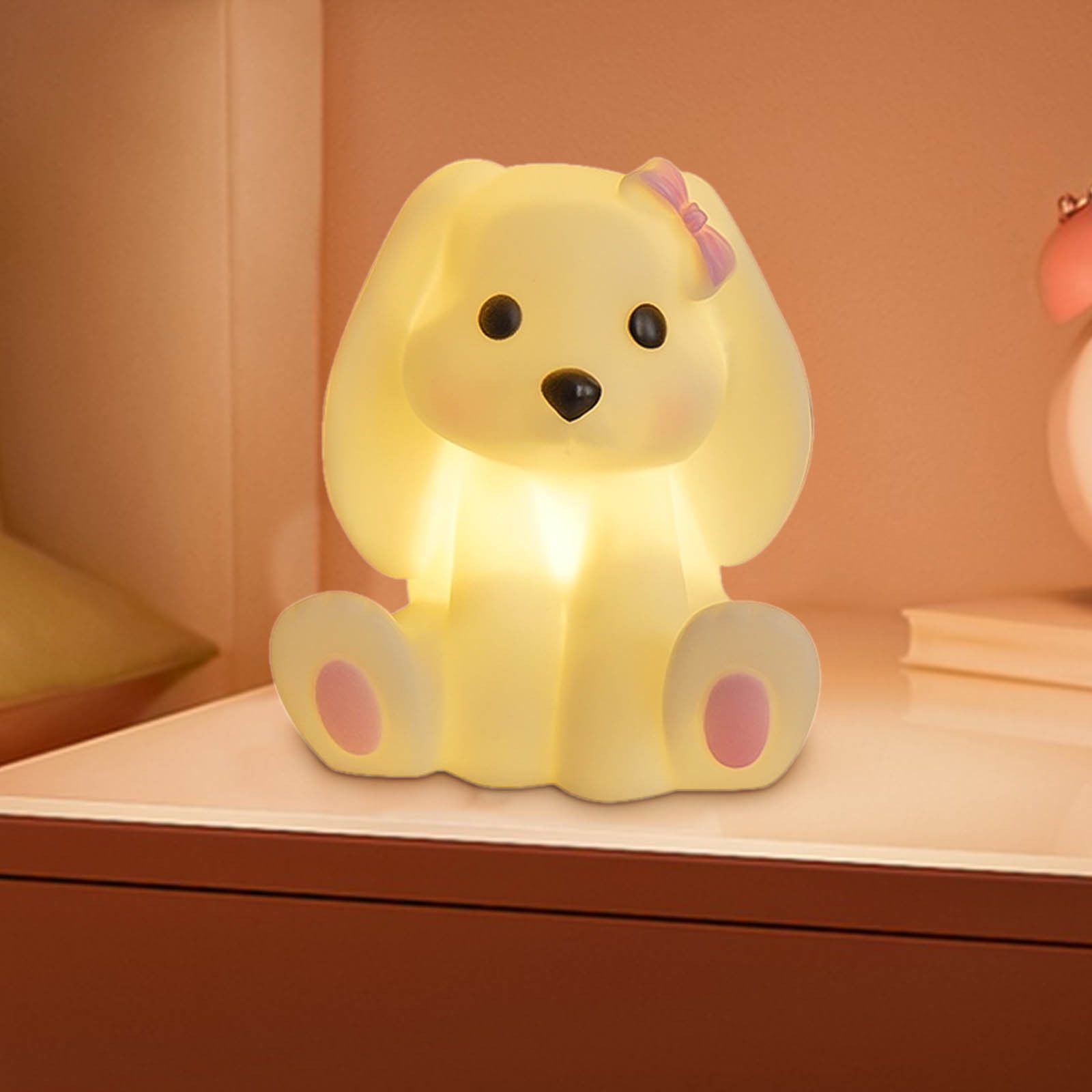 Gummy Night Light Squeeze, Portable Light Up Gummy Rabbits Light ...