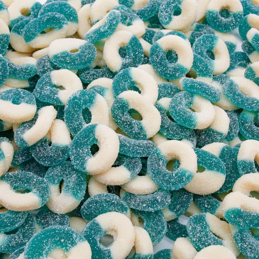 Gummy Rings Candy | 1lb Bulk Pack | Blue Raspberry Flavored Gummy Rings ...