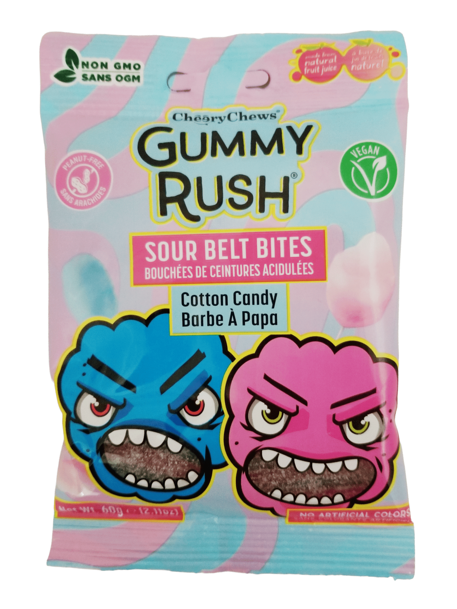 Gummy Rush Sour Belt Bites Cotton Candy Gummy Candy, 60g/2.1 oz ...