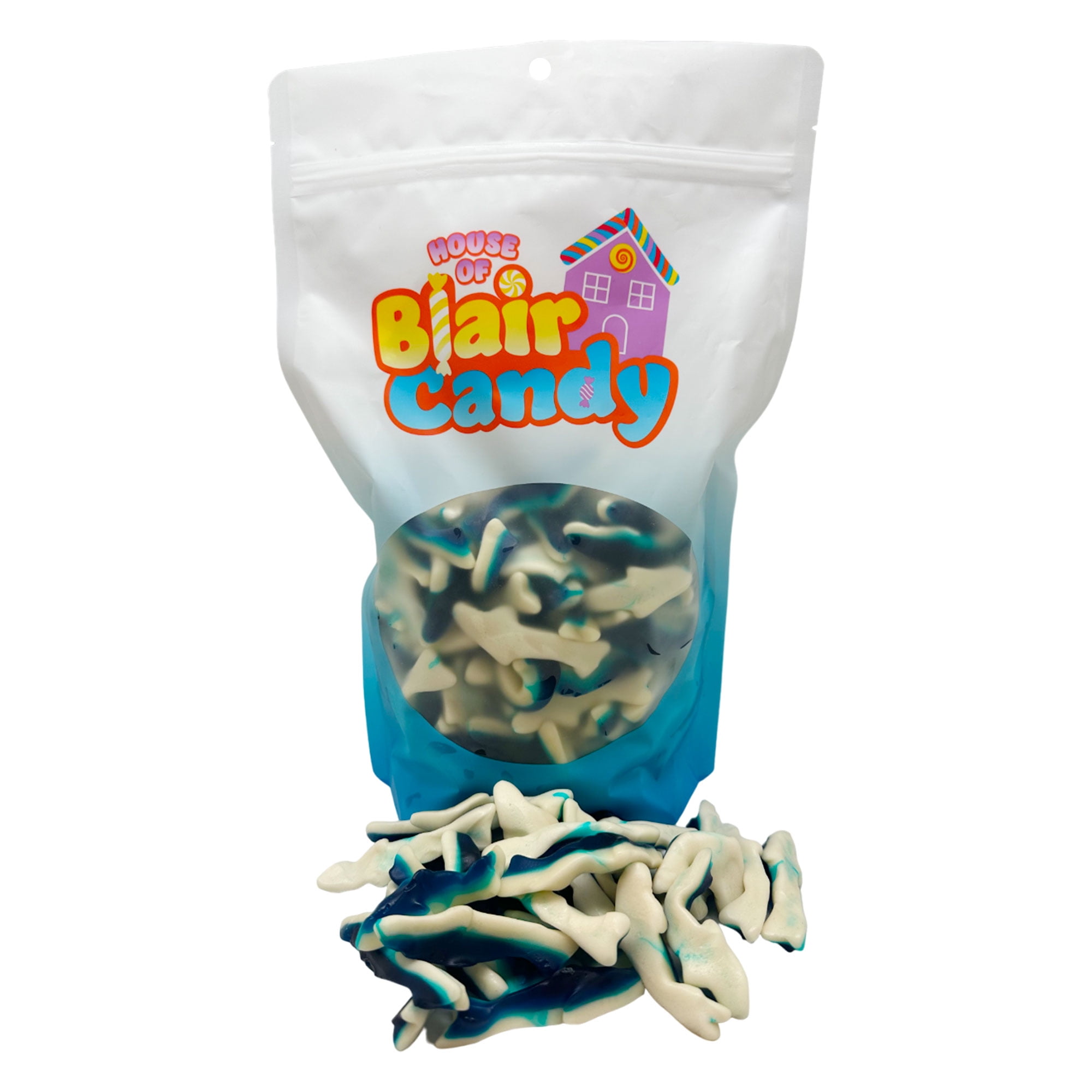 Gummy Sharks Candy - 3 LB Resealable Stand Up Candy Bag - Blue and ...