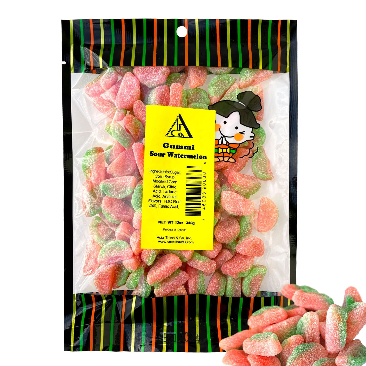 Gummy Sour Watermelon Fruit YPF5 Candy 12 oz - Sweet and Delicious ...