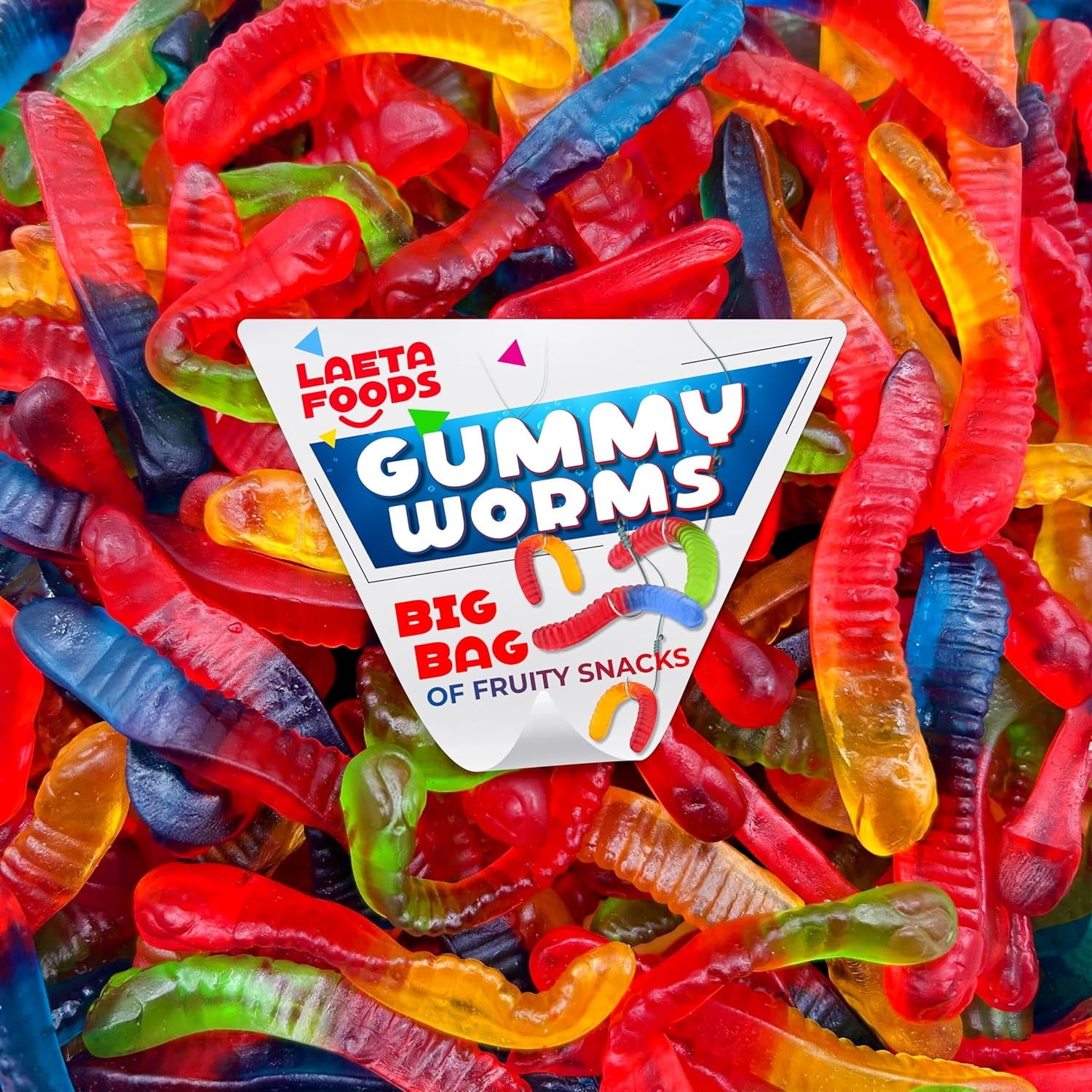 Gummy Worms Candy, Assorted Fruit Flavored (1Pound Bag) - Walmart.com