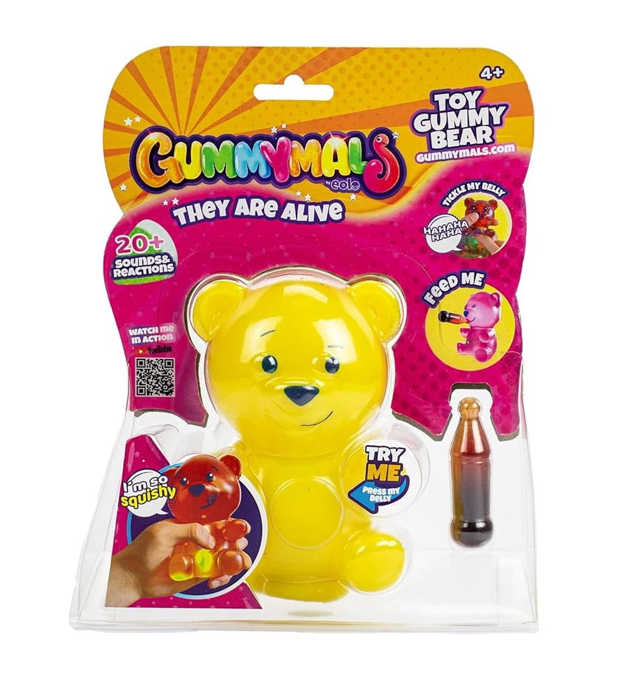 Gummymals Yellow Interactive Super Squishy Gummy Bear - Over 20 Sounds ...