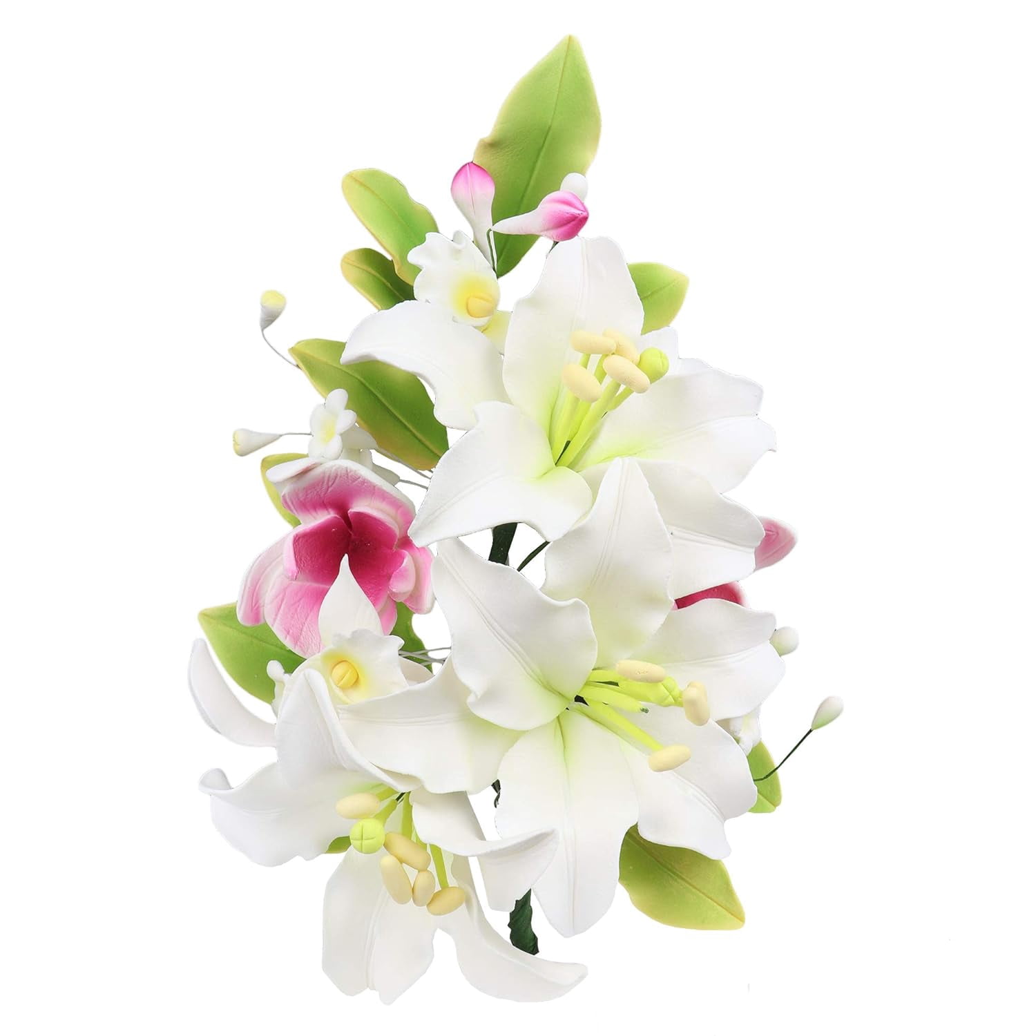 Gumpaste Flower Spray, White Lily - Edible Flowers for Cake Decorating ...