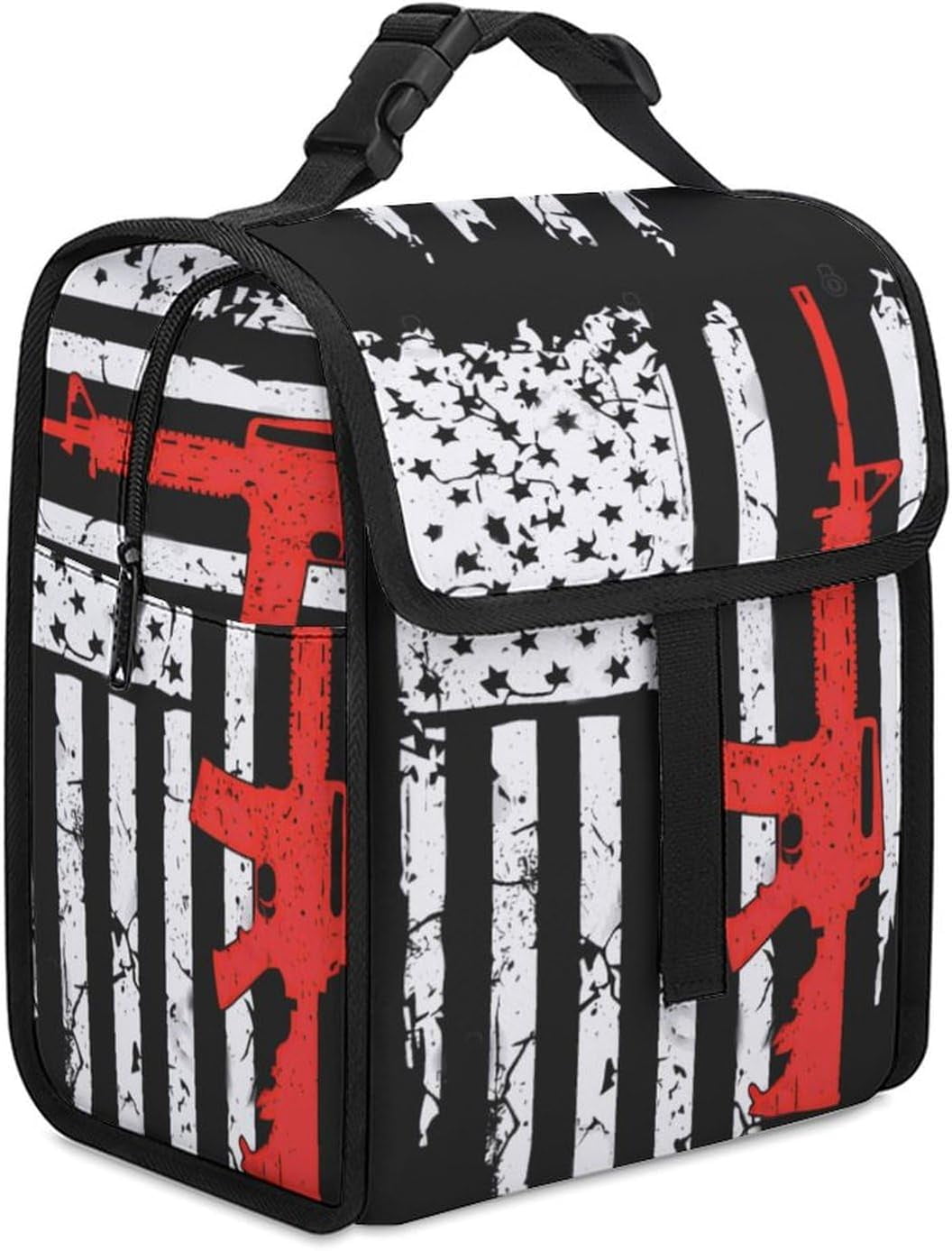Gun American Flag 4th of July Lunch Box for Men & Women Durable Lunch ...