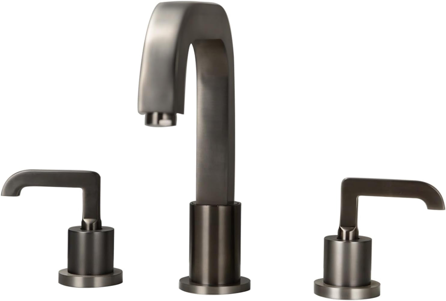 Gun Grey Deck Mounted Widespread Bathroom Above Counter Basin Faucet ...