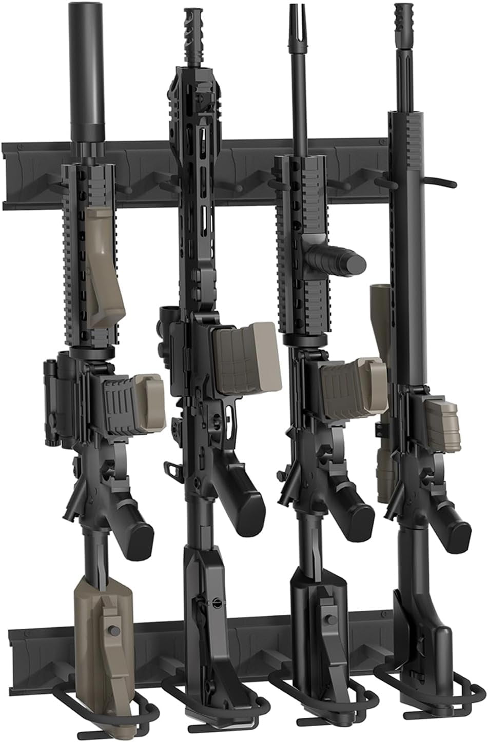 Gun Rack Wall Mount, Aluminium Alloy Gun Racks for Wall, Adjustable 4/8 ...