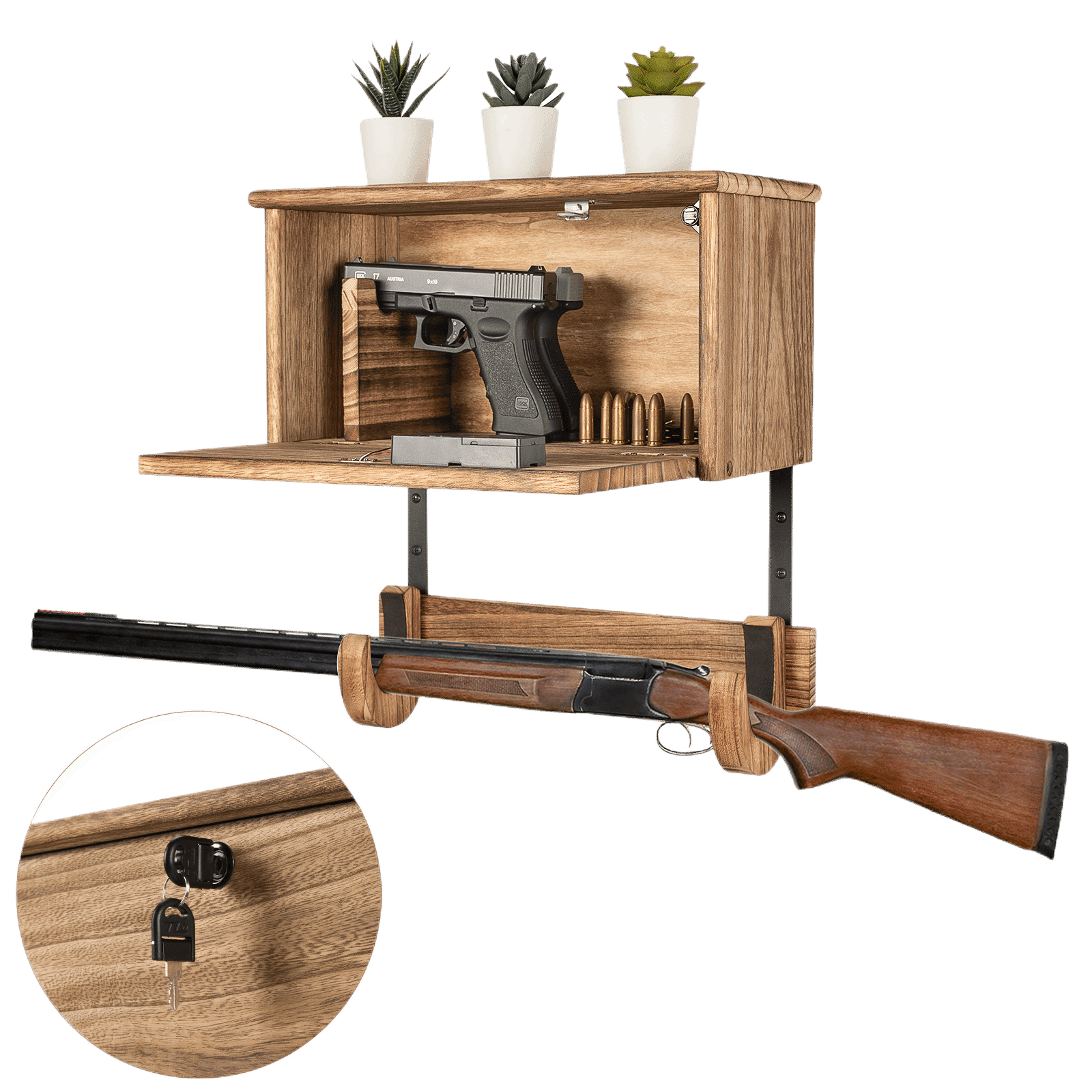 Gun Rack Wall Mount Hold Up Displays, Horizontal Gun Racks for Wall ...