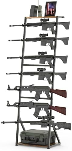 Gun Racks, Indoor Gun Rack for Wall Mount Holds up 7 Guns, Floor ...