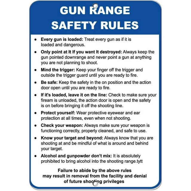 Gun Range Safety Rules Every Gun is Loaded Security Sign Aluminum Metal ...