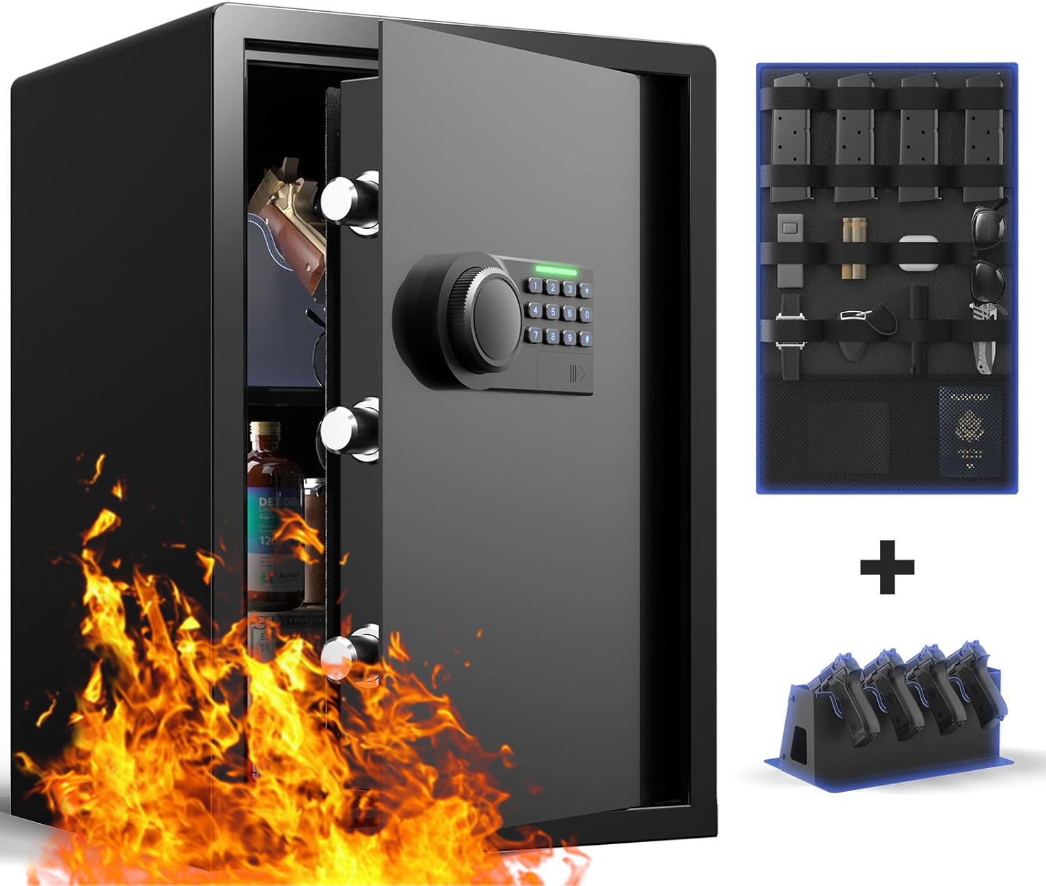 Gun Safe - (2.03 cu. ft.) Fireproof Waterproof Gun Safe for Handgun ...