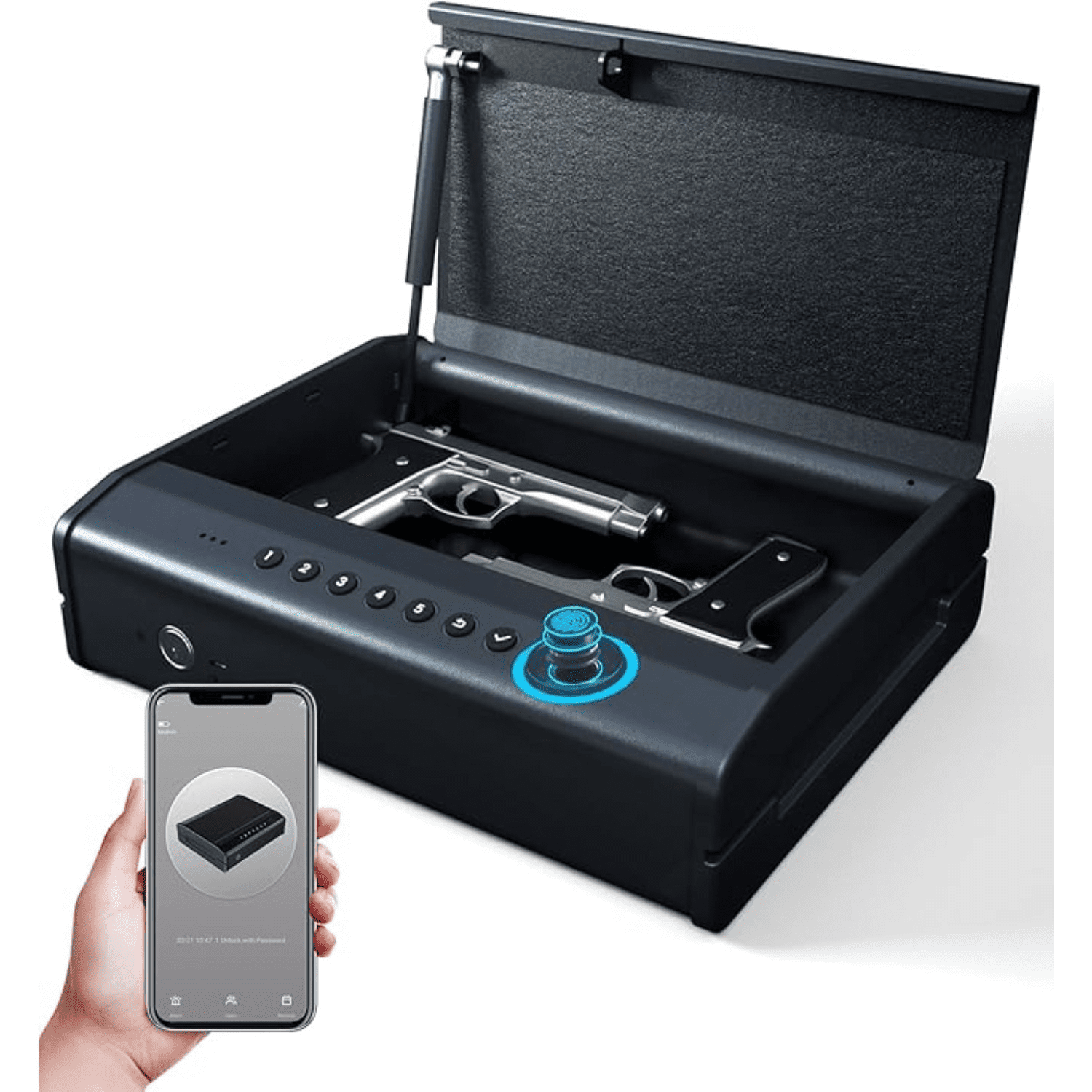 Gun Safe, Biometric Gun Safes For Handgun, Pistol Safe With Fingerprint ...