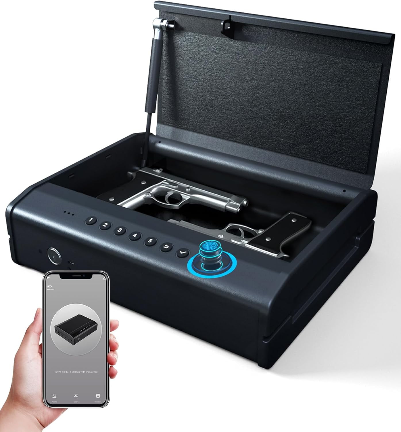 Gun Safe, Biometric Gun Safes For Handgun, Pistol Safe With Fingerprint ...