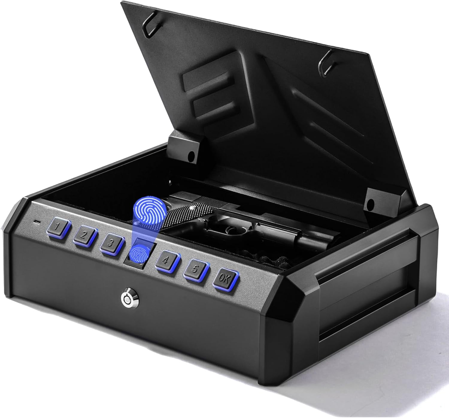 Gun Safe, Biometric Gun Safe for Pistols, 3 Ways Quick Access Handgun ...