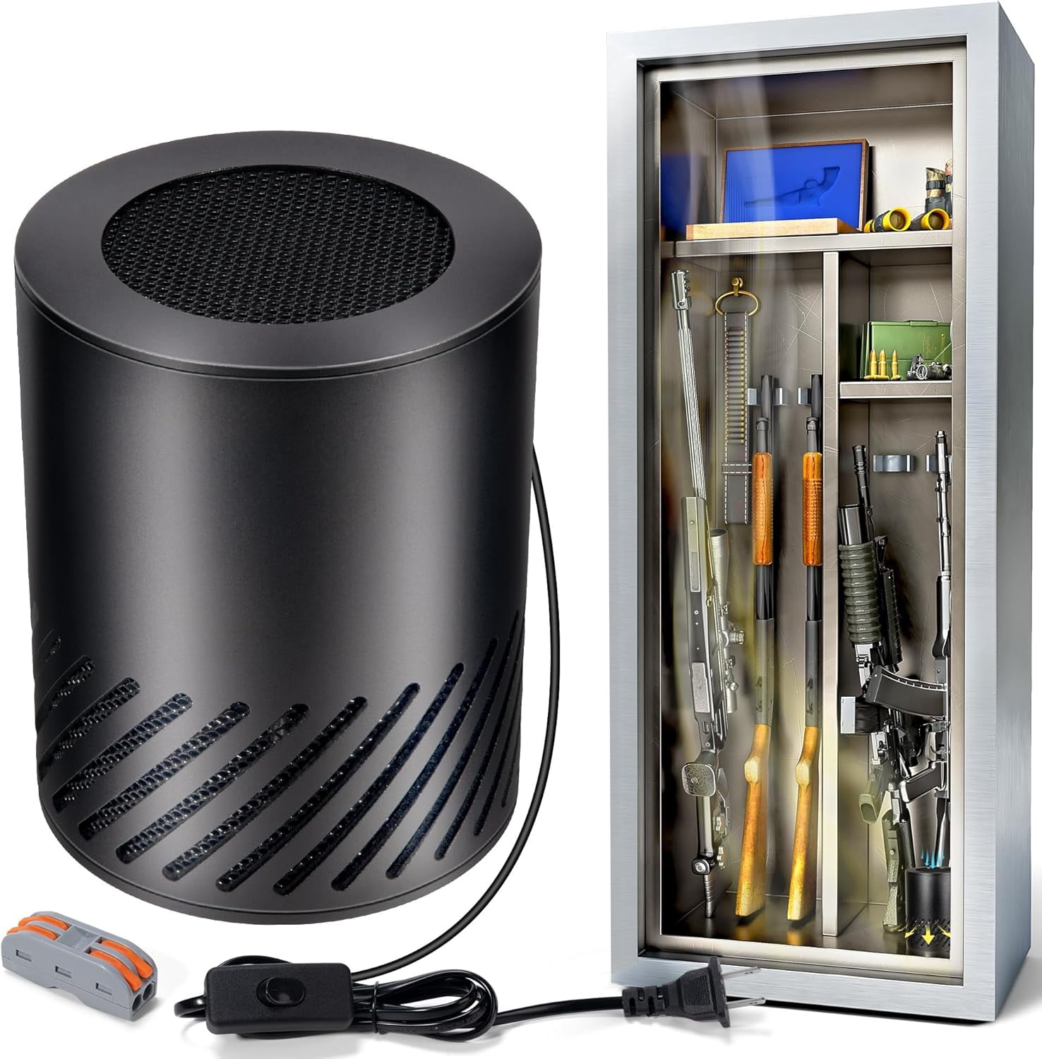 Gun Safe Dehumidifier Electric, for Dryer, Plug in Heater, 360° Heating ...
