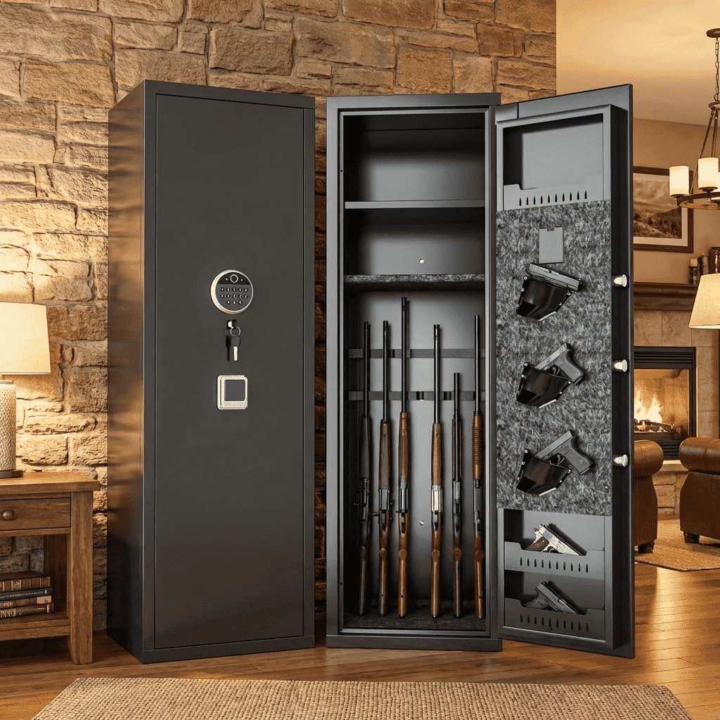 Fireproof Gun Safe,14-16 Black Gun Safe With Biometric Gun Safes,Large ...