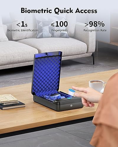 Gun Safe Small Pistol Safe Biometric Gun Lock Box for Handgun ...