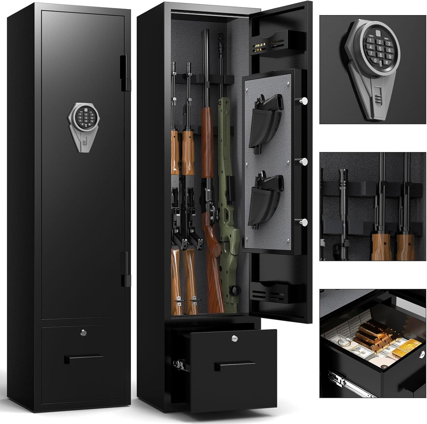 Gun Safes for Home Rifle and Pistols, Gun Cabinet for Home Rifle and ...