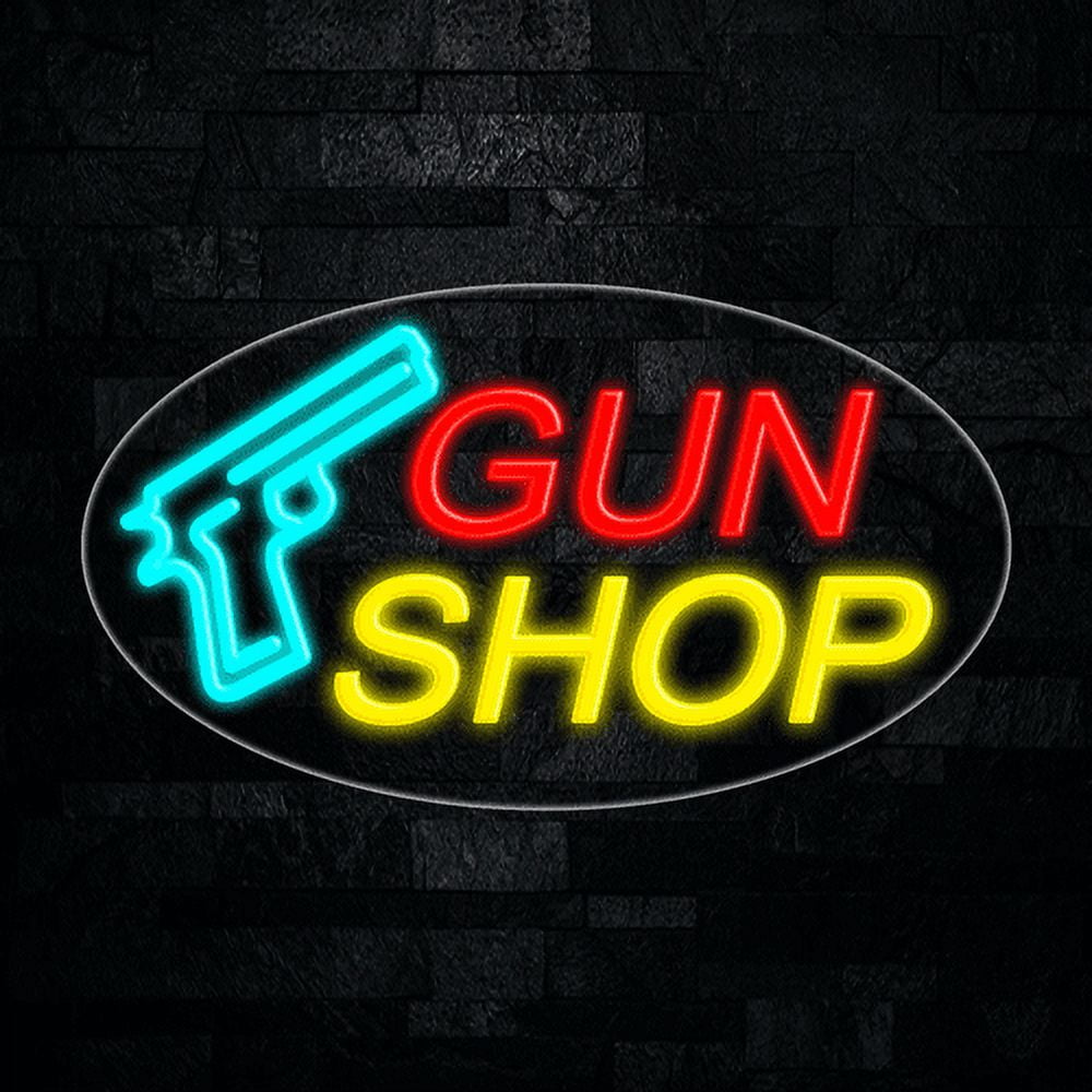 Gun Shop LED Neon Sign 28"L x 16"H #34349 - Walmart.com
