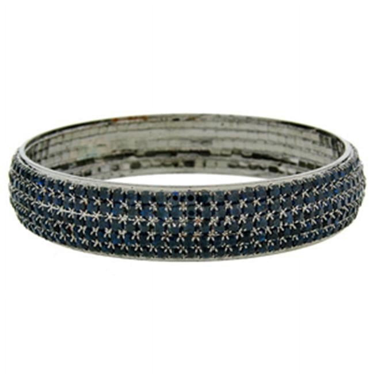 Gun metal 65 mm five row Jet Black crystal bangle Bracelets - Walmart.com