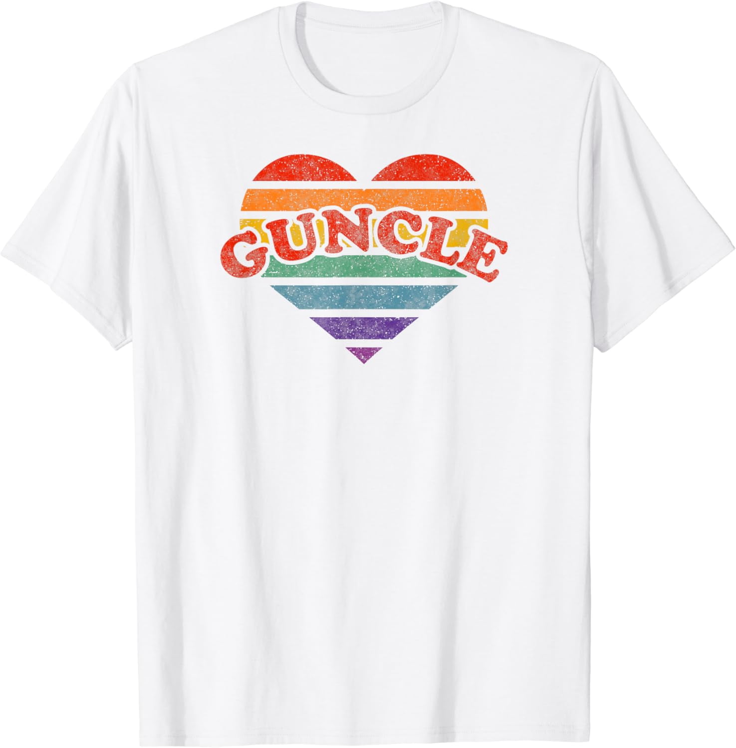 Guncle Retro Rainbow Heart 80s Whimsy LGBTQ Pride Gift T-Shirt ...