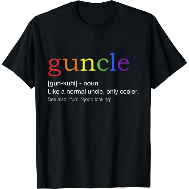 Guncle in rainbow flag colors for gay uncle T-Shirt - Walmart.com