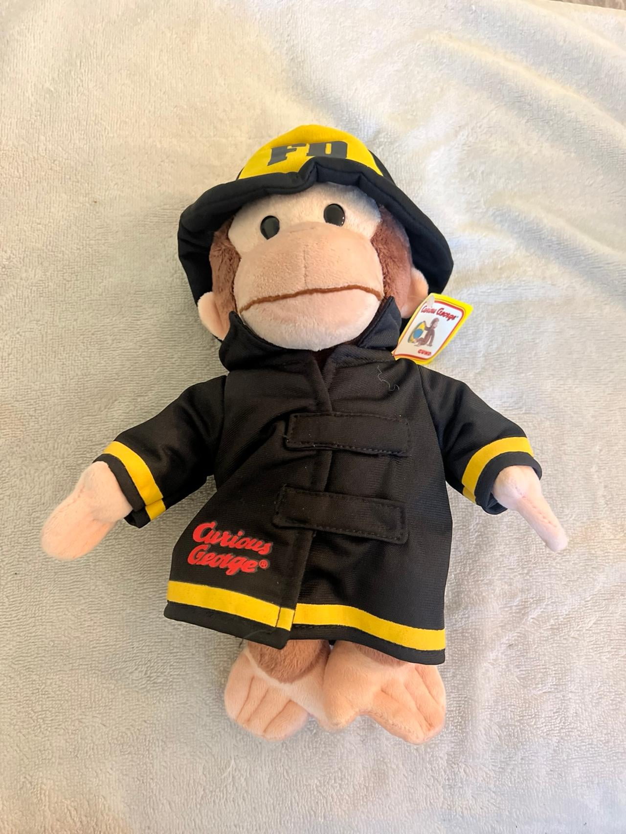 Gund Curious George Fireman Black Jacket FD 12” Plush New With Tag ...